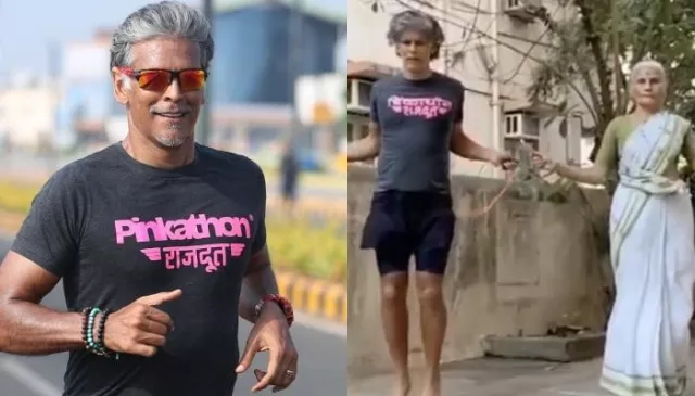 Milind Soman Learns Skipping From His 80-Year-Old Mother, Usha Soman ...