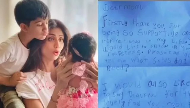 Shilpa Shetty Kundra's Son, Viaan Raj Kundra Pens A Handwritten Note ...