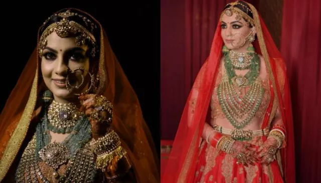 Bride Donned Anamika Khanna's Red Bridal Lehenga, Her Royal 'Shish ...
