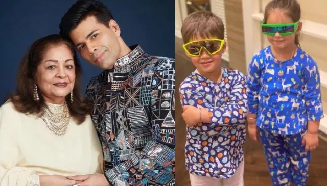 Karan Johar Spreads 'Power Of Love' With Hiroo Johar, His Twins, Yash ...