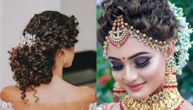 15 Bridal Hairstyles For Curly Hair, From Curly Back Bun To Side Swept ...