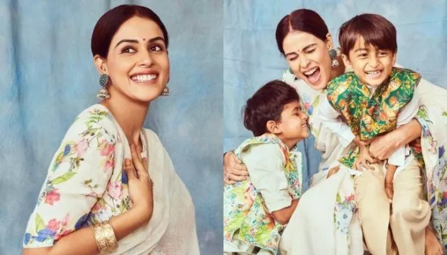 Genelia D'Souza Sees Off Her Kids As Schools Reopen After 2 Years ...
