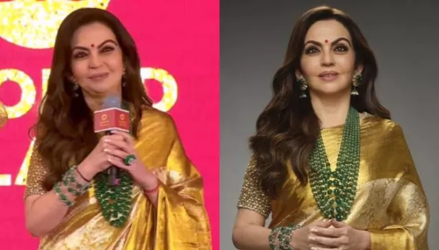 Nita Ambani Donned A Kanchi Pattu Saree Featuring Complex Weaving ...