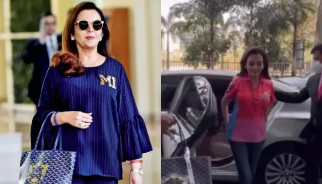 Nita Ambani Styles Her Customised MI Jersey With YSL Heels, Carries A ...