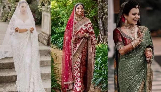 16 Brides Who Paired Their Saree With Pretty 'Dupattas': From Long ...