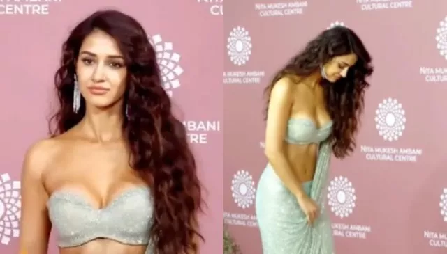 Disha Patani Dazzles In A Shimmery Saree And Strapless Tube At NMACC Event, Gets Mercilessly Trolled