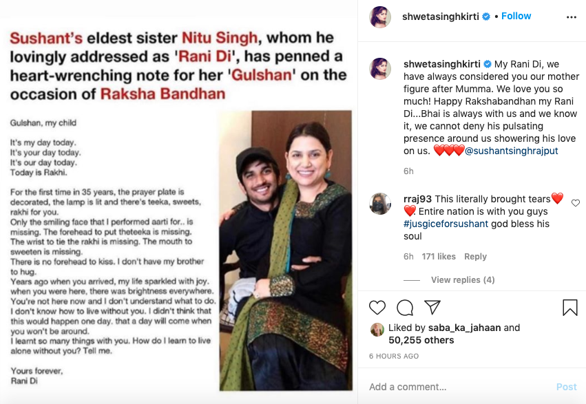 Sushant Singh Rajput's Sister, Nitu Pens A Heart-Wrenching Poem For Her ...