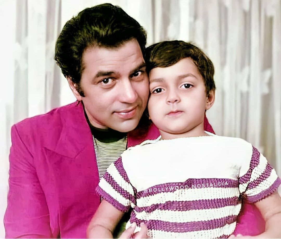 Bobby Deol's Unseen Childhood Picture With 'Papa', Dharmendra Proves ...