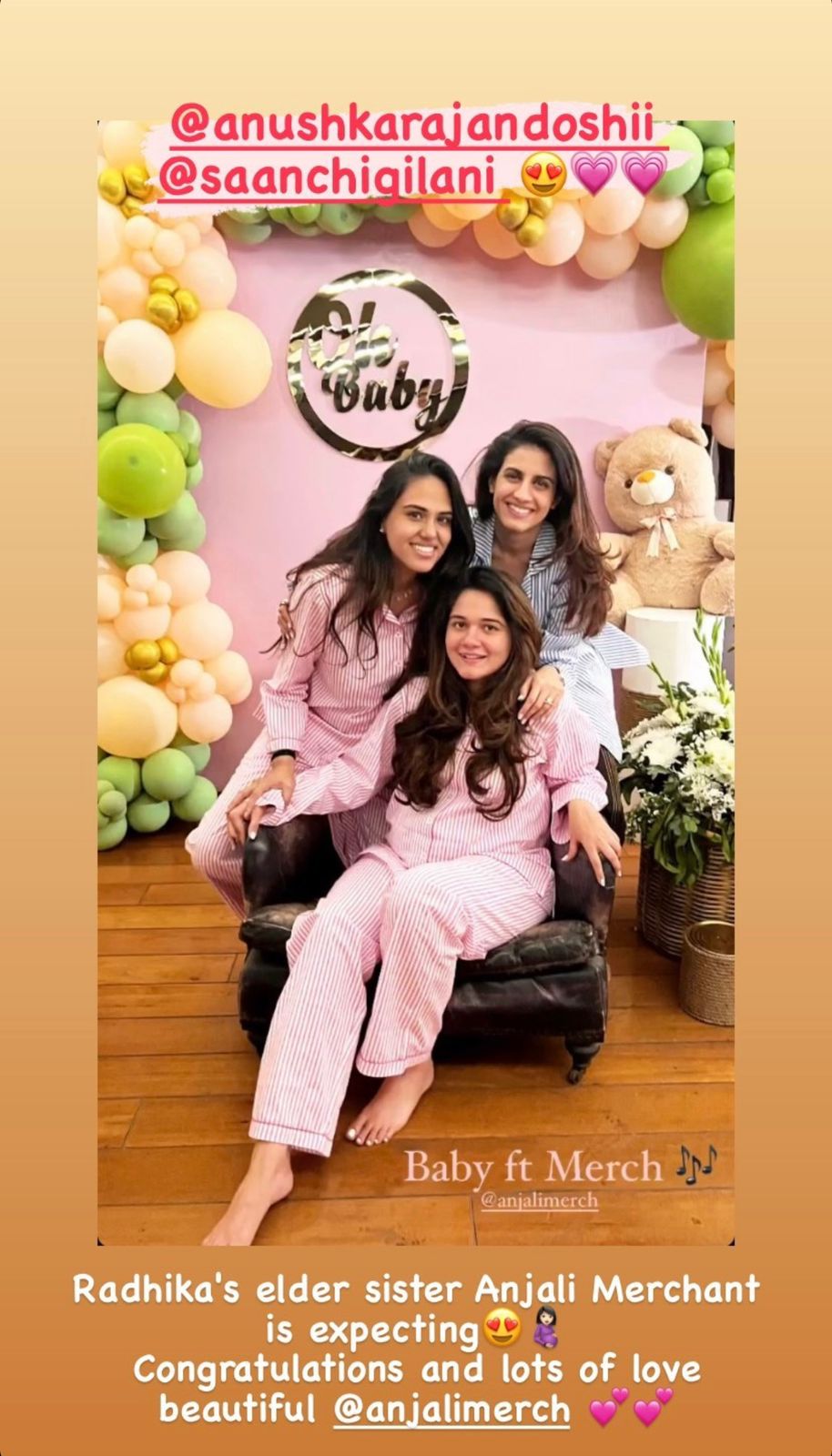 Radhika Merchant's Sister, Anjali Is Pregnant, Mom-To-Be Dons Striped ...