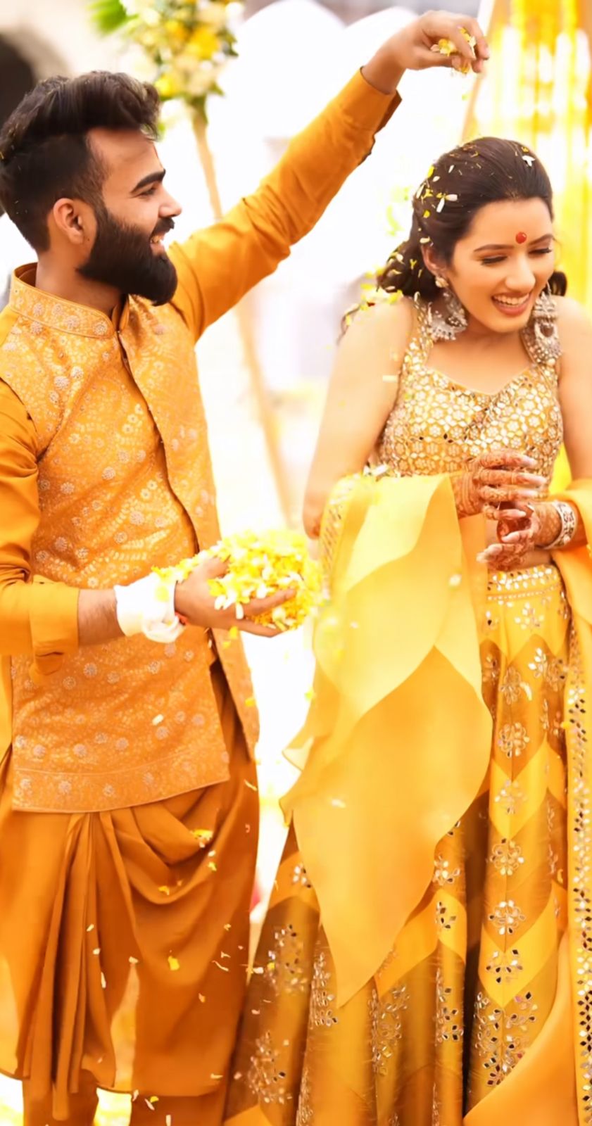 Influencer Bride, Neetu Bisht Radiates In Yellow On 'Haldi', Dons A ...
