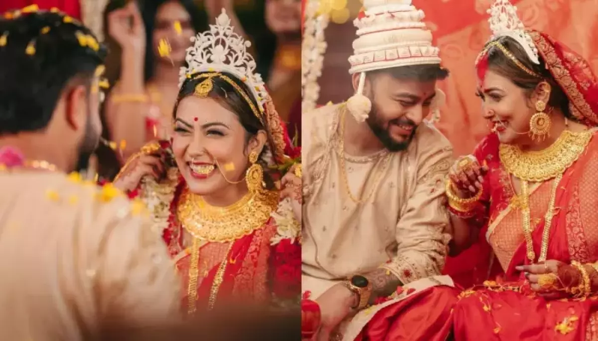 Bengali Influencer, Prerana Das Stuns In A Red Banarasi Saree As She ...