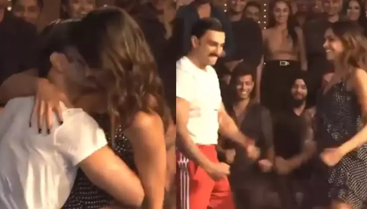 Ranveer Singh Lifts Up Deepika Padukone In His Arms And Kisses Her As ...