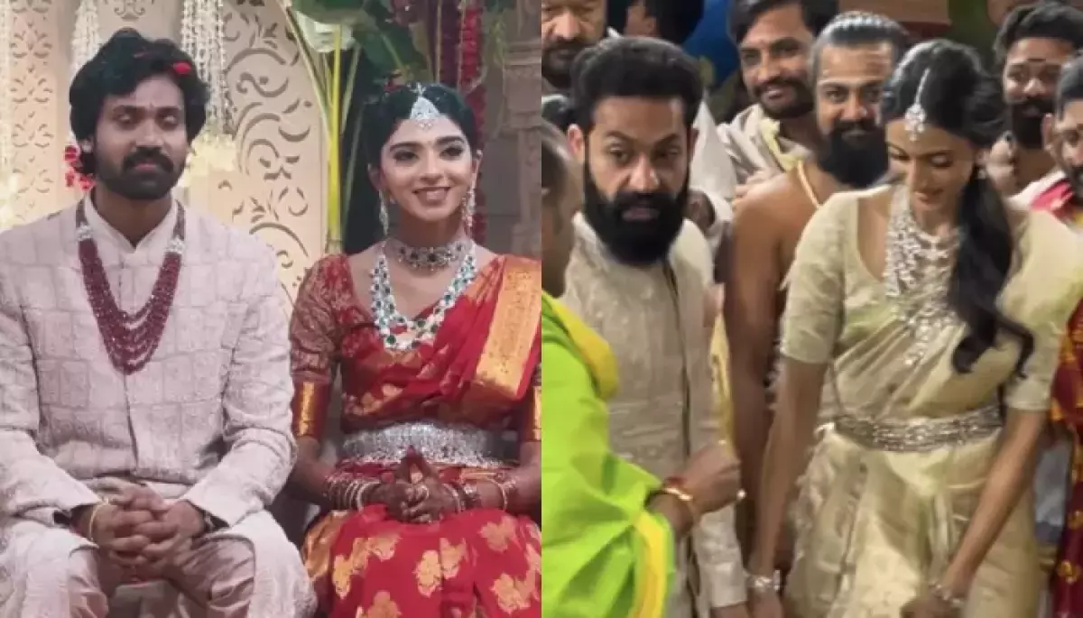 Jr. NTR Performs Jiju Duties At Brother-In-Law, Narne Nithiin and Lakshmi Shivani Talluri's Wedding