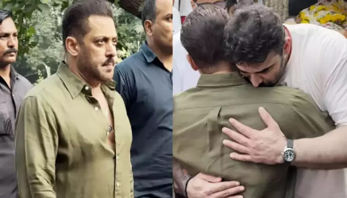 Salman Khan Gets Emotional At Pankaj Dheer's Funeral, Hugs Nikitin ...