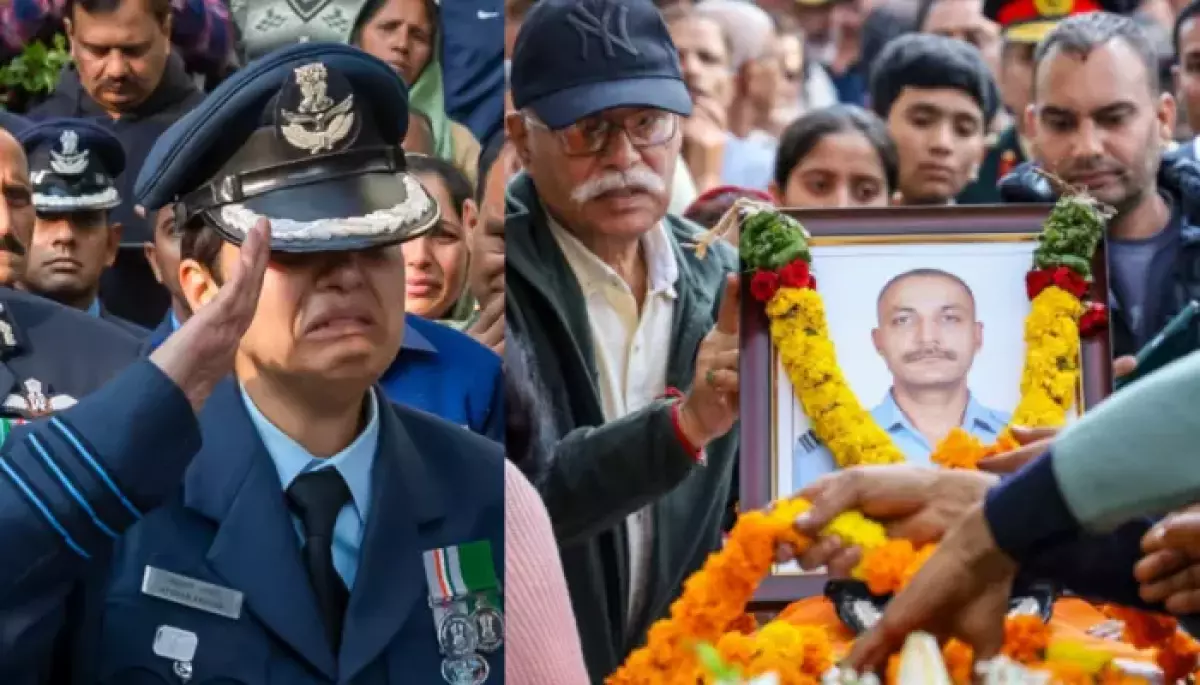 Wg Cdr Namansh Syal's Wife Breaks Down, Gives Her Husband Last Salute ...
