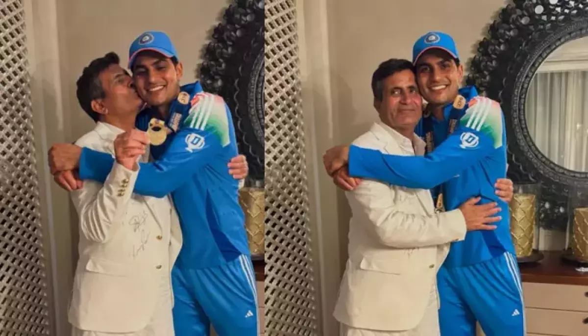 Shubman Gill's Father, Lakhwinder Gives Him A Sweet Kiss, Flaunts His ...
