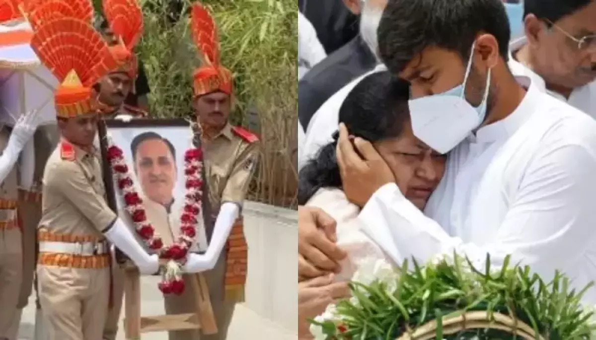 Heartbreaking Glimpse Of Former CM, Vijay Rupani's Antim Darshan, Wife ...