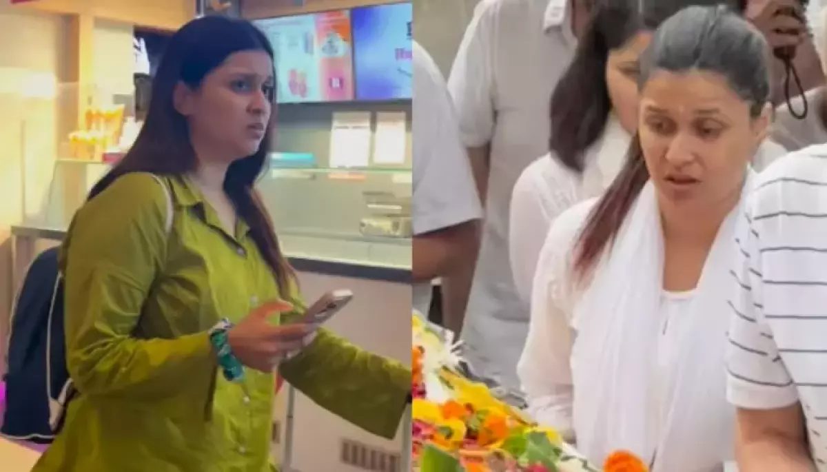 Mannara Chopra Breaks Down While Holding Her Father's 'Parthiv Sharir ...